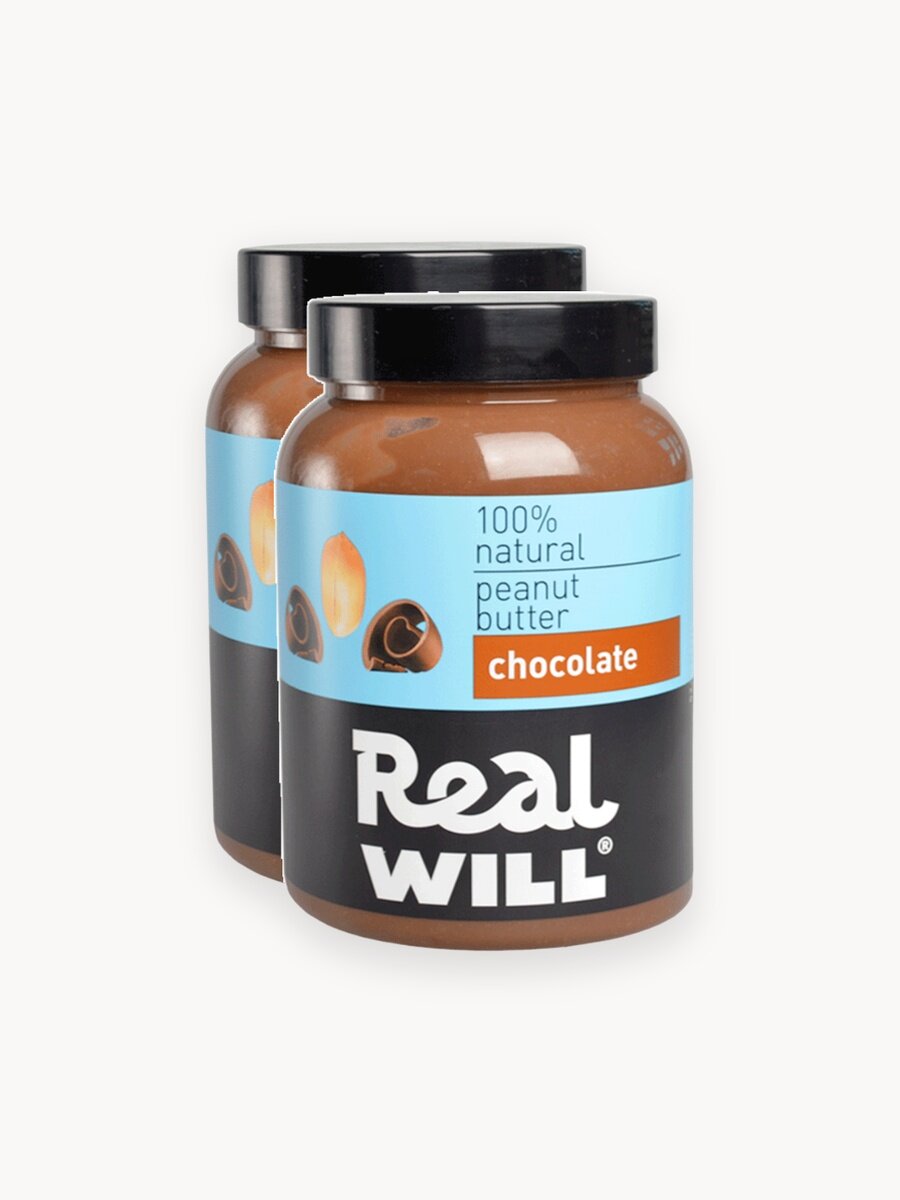 Арахисовая паста Real Will, шоколадная, без сахара, 2 кг