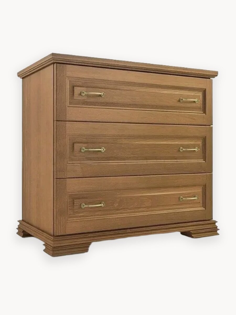 Комод Лира, 3 ящика, массив дерева, 80х45x80 см, классический орех 2,