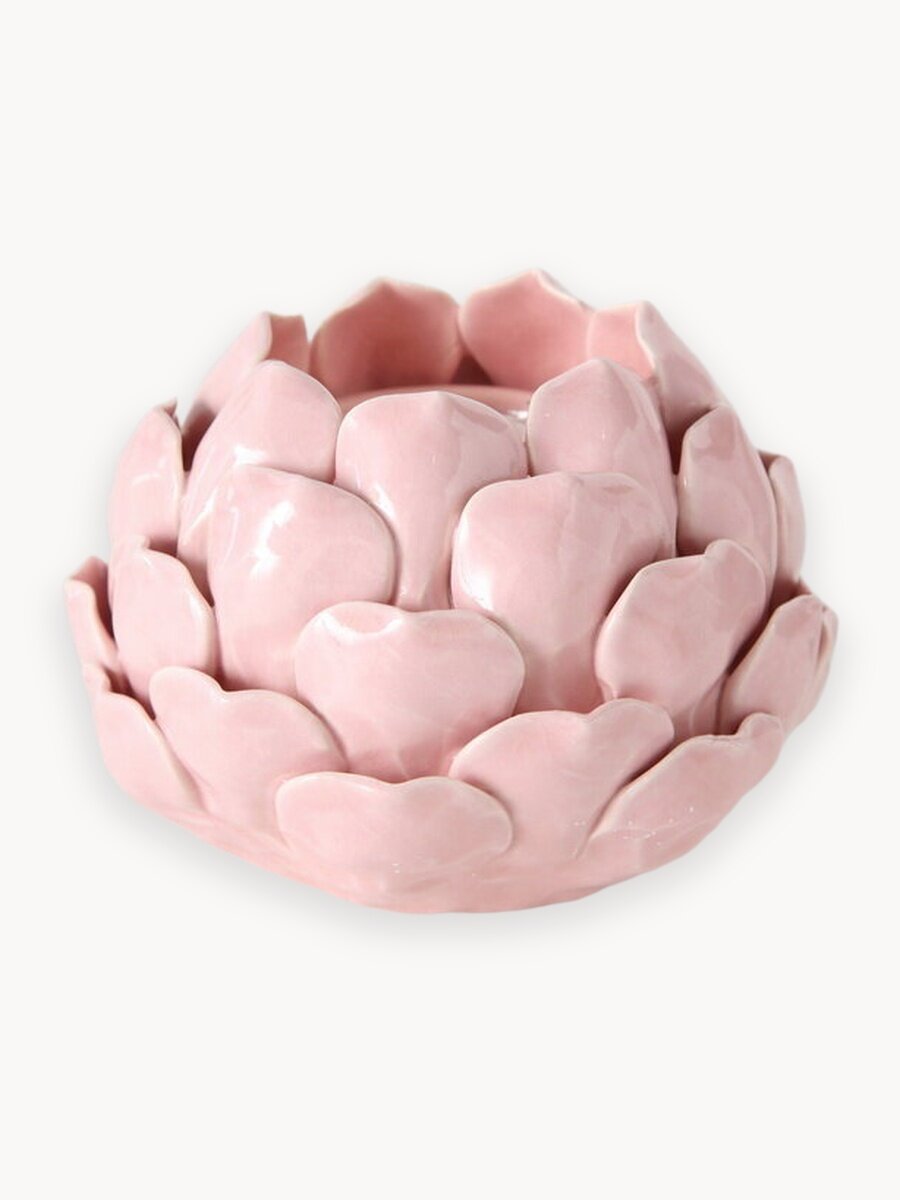 Керамический подсвечник Артишок - Carciofo 9 см нежно-розовый, Boltze, 1021216-1