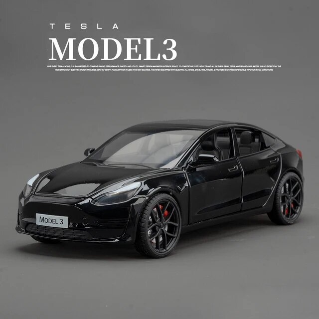 1:24 Roadster Model Y Model 3 Model S Модель игрушечной машины из сплава Звук и свет Детские игрушки Коллекционные подарки на день рождения