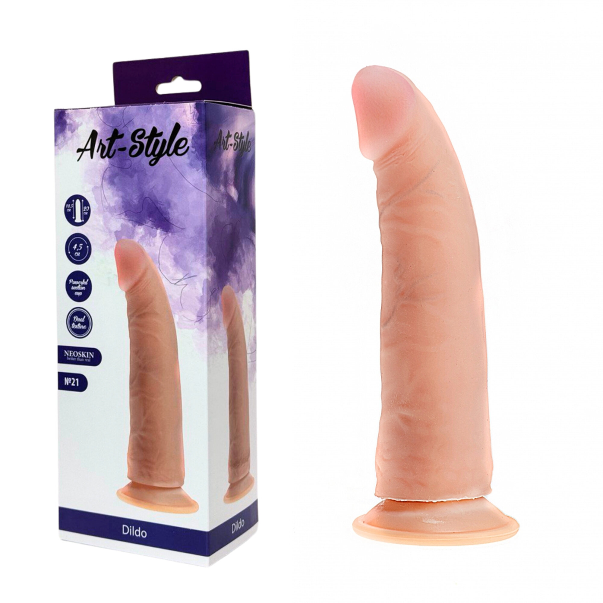 Фаллоимитатор-реалистик на присоске ART-Style №21 (20, Ø 4.5 см)