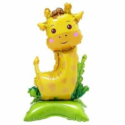 Воздушный шар весёлая затея "Фигура Air", Жираф в джунглях, розовый, 16 дюймов