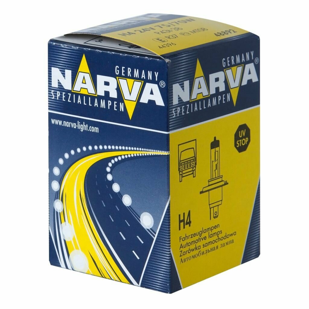 Лампа 24v h4 75 70w p43t narva