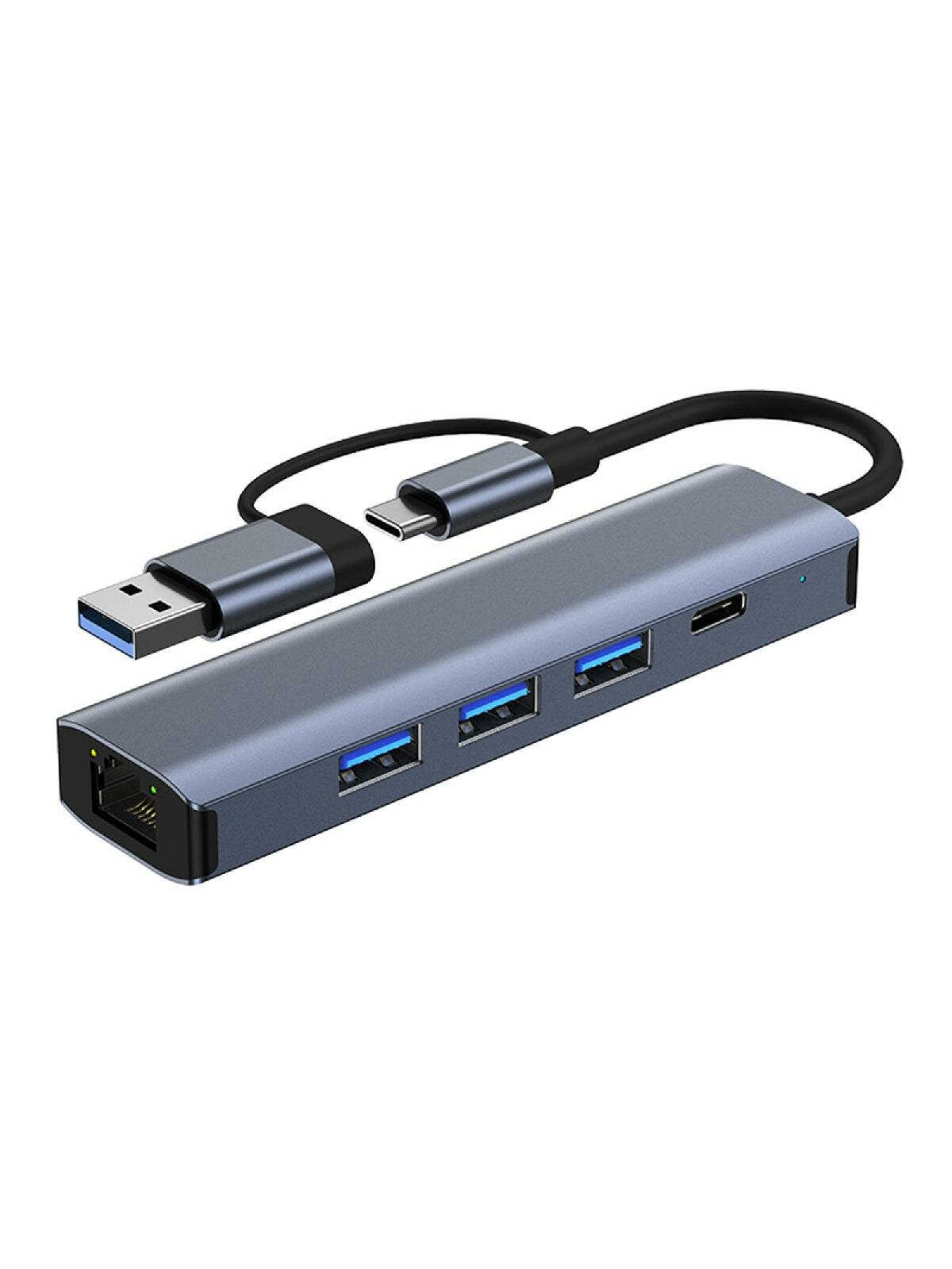 USB C HUB Multiport Adapter Type C USB3.0 Data Transfer 100mbps/1000mbps Ethernet RJ45 Docking Station for Laptop