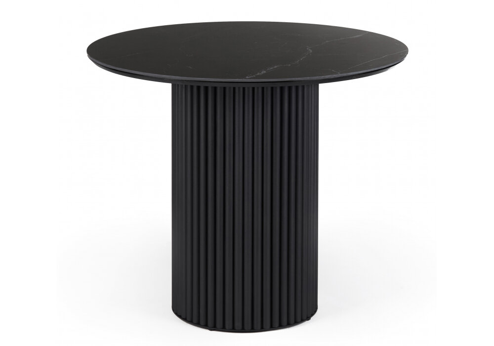 Керамический стол Барел woodville черный, керамика и металл, круглая столешница