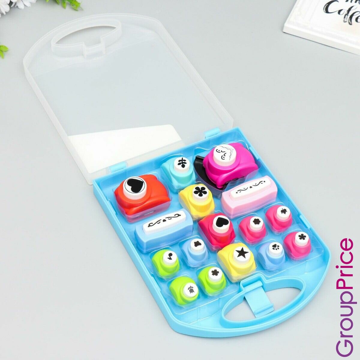 Набор фигурных дыроколов в сундучке 16 шт 26,5х20,5х4,5 см Арт Узор