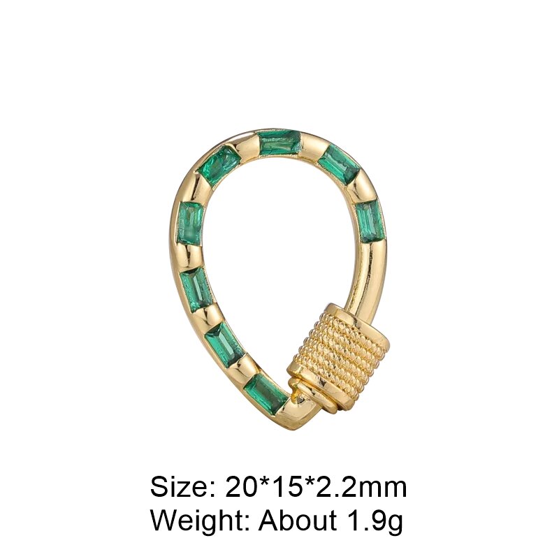 Juya Винтовые карабины из меди с кубическим цирконием Изумрудный, Gold Green