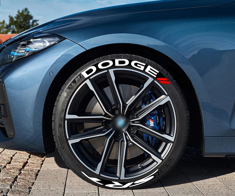 8 шт, наклейки для декора автомобильных шин, тюнинг автомобиля, универсальные 3D постоянные декоративные наклейки для шин из ПВХ, наклейки на колеса автомобиля, персонализированные авто, DODGE SRT