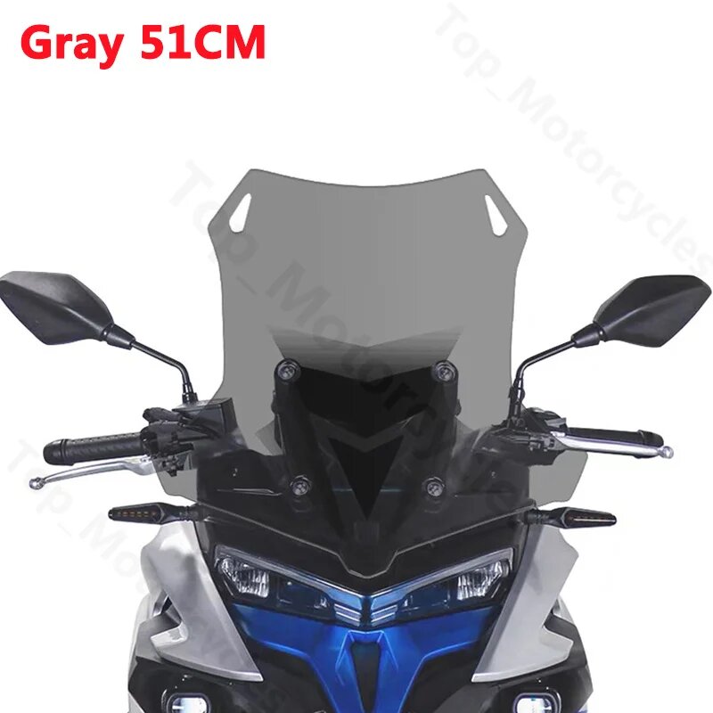 Лобовое стекло для LONCIN VOGE DS 525X DS525X525 DSX DSX525 525DSX, аксессуары для мотоциклов, ветровые стекла, ветровые дефлекторы, переднее стекло, Gray Add 15CM