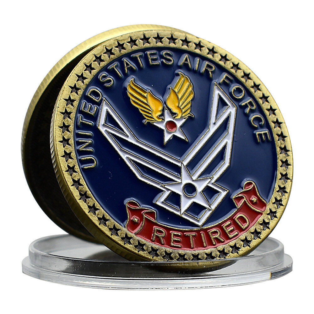 Памятная монета ВВС США в отставке, монета «Военное испытание», медаль «Честность, служба, превосходство», эмблема ВВС США, 35 г, 4 x 0,3 см