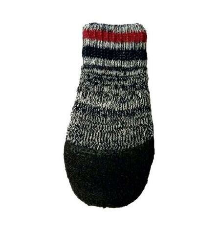 Барбоски от морозки № 4 носки для собак прорезиненные с липучками цвет серый