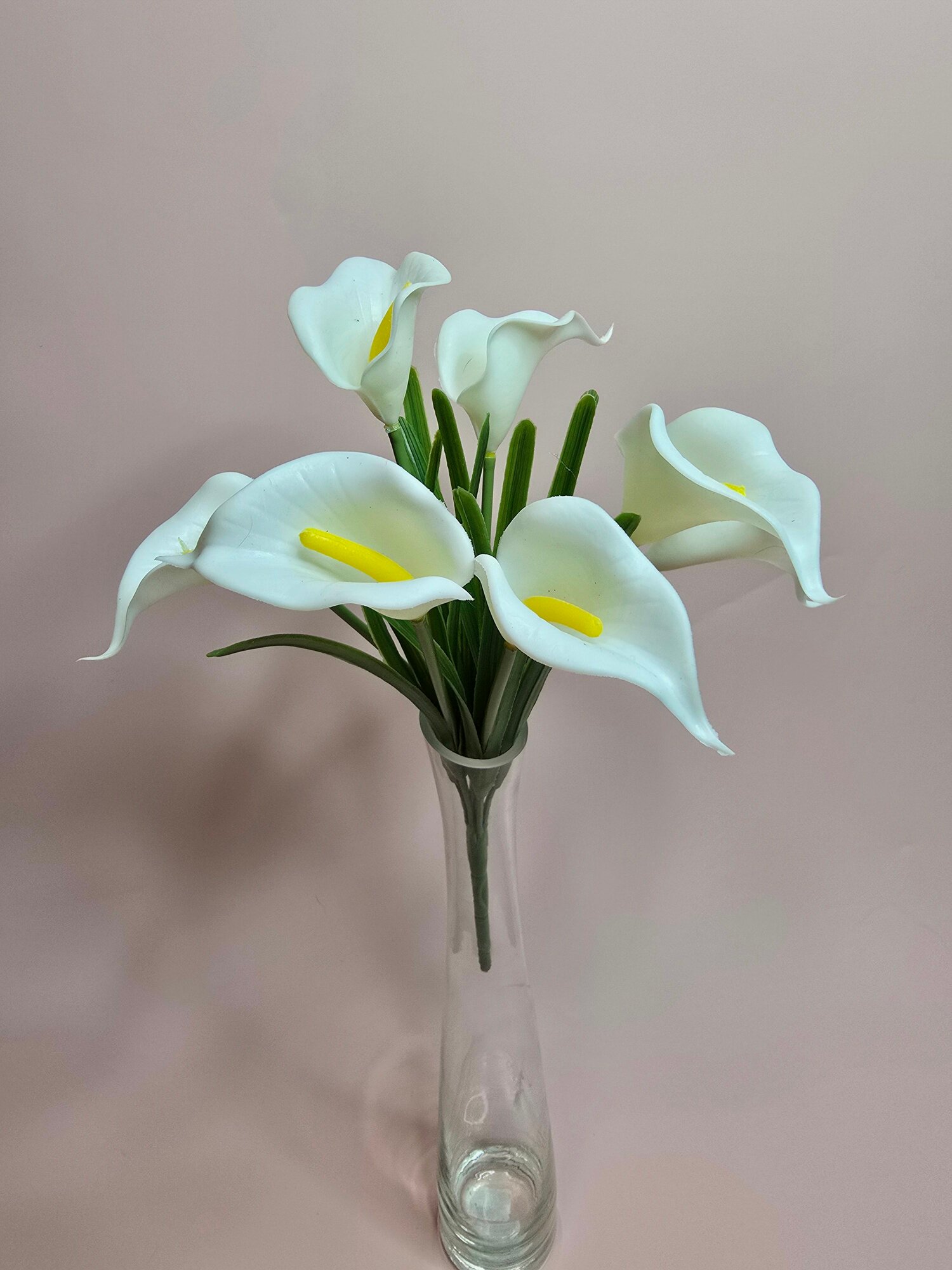 Искусственное растение Holodilova "Калла", силикон, белый, 30 см