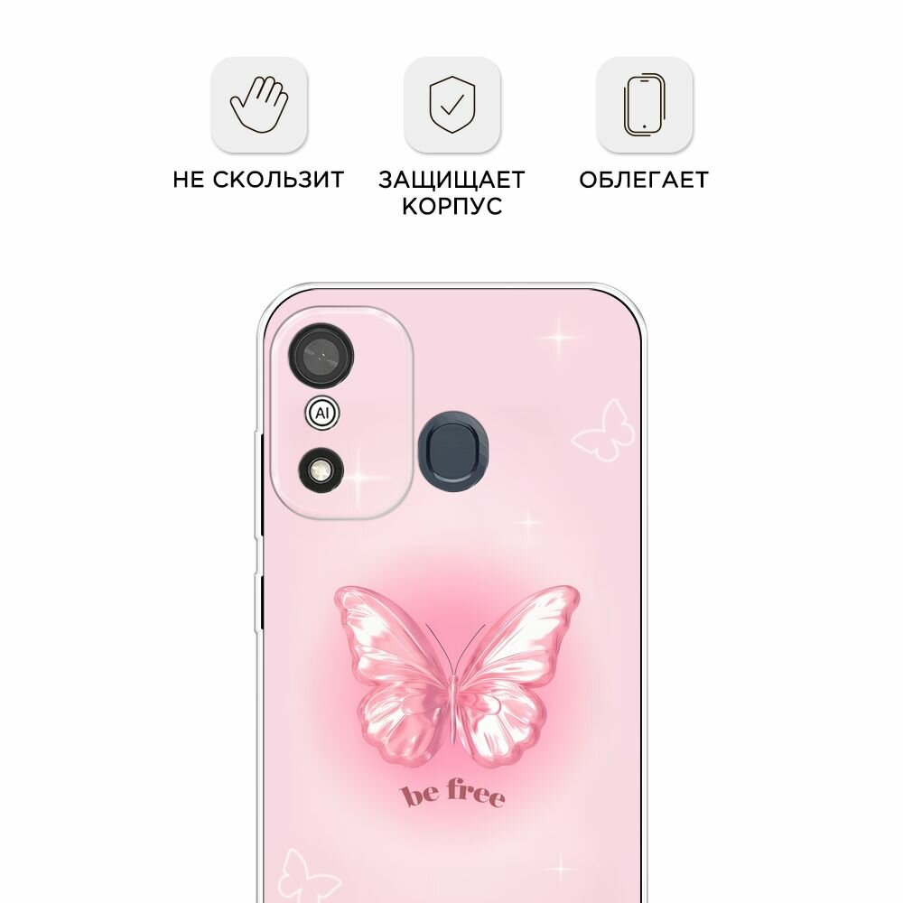 Чехол на Itel A27 / Ител А27 с принтом "Be free butterfly 1" — фото 1