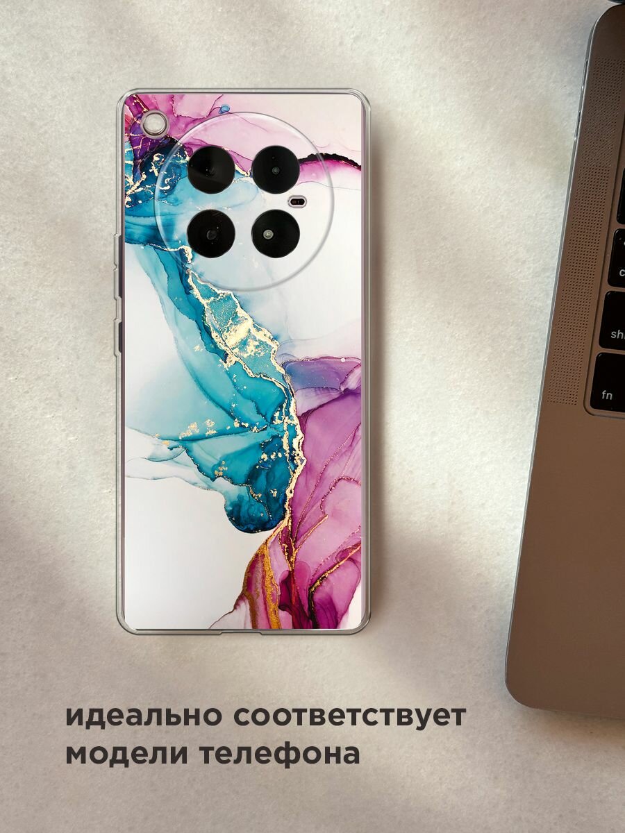 Чехол на Infinix Zero 40 4G / Инфиникс Зеро 40 4G с принтом "Розовые разводы рисунок" — фото 1