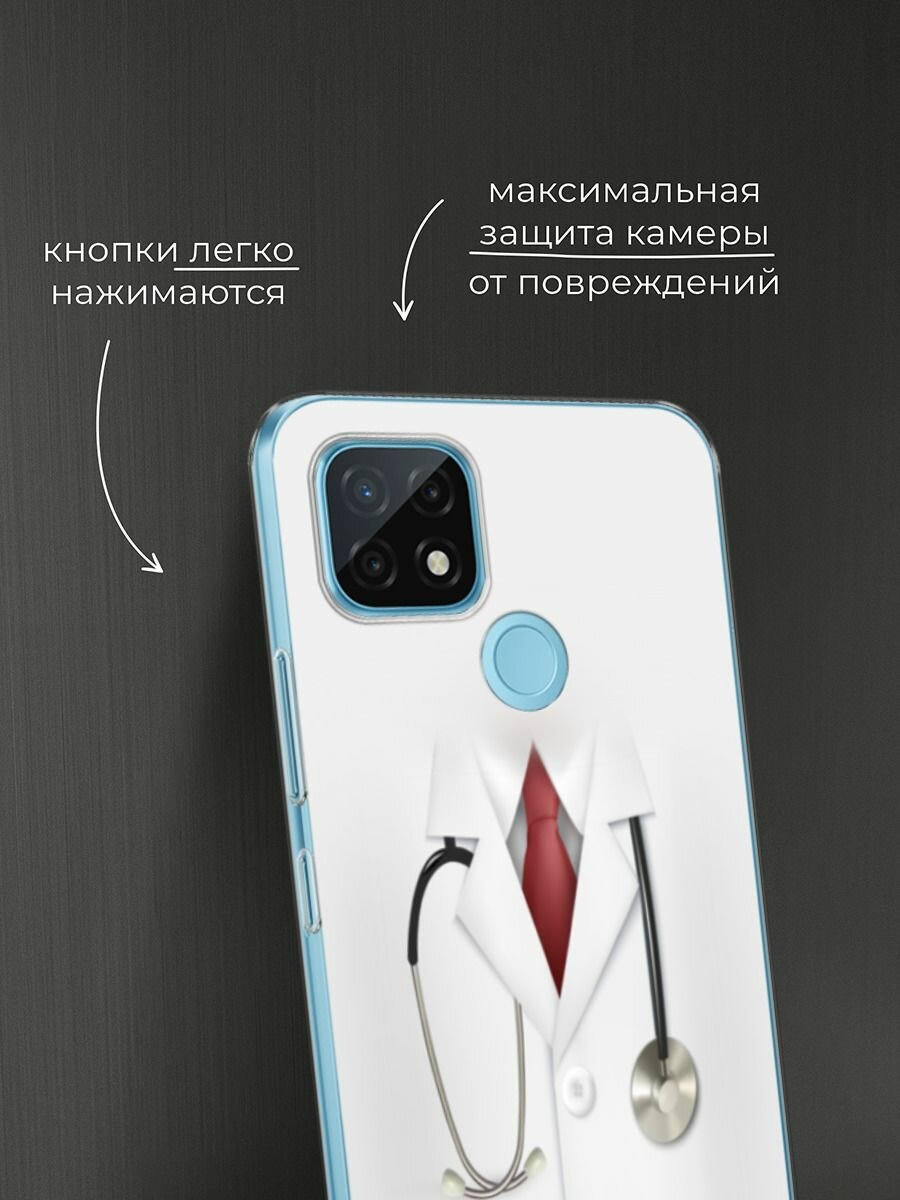 Силиконовый чехол на Realme C21 / Реалми С21 с принтом "Халат врача" — фото 1