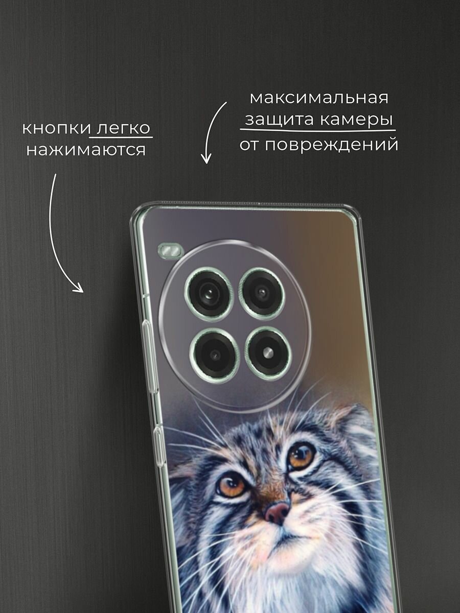 Чехол на OnePlus Ace 3 Pro / Ван Плас Эйс 3 Про с принтом "Кот манул 2" — фото 1