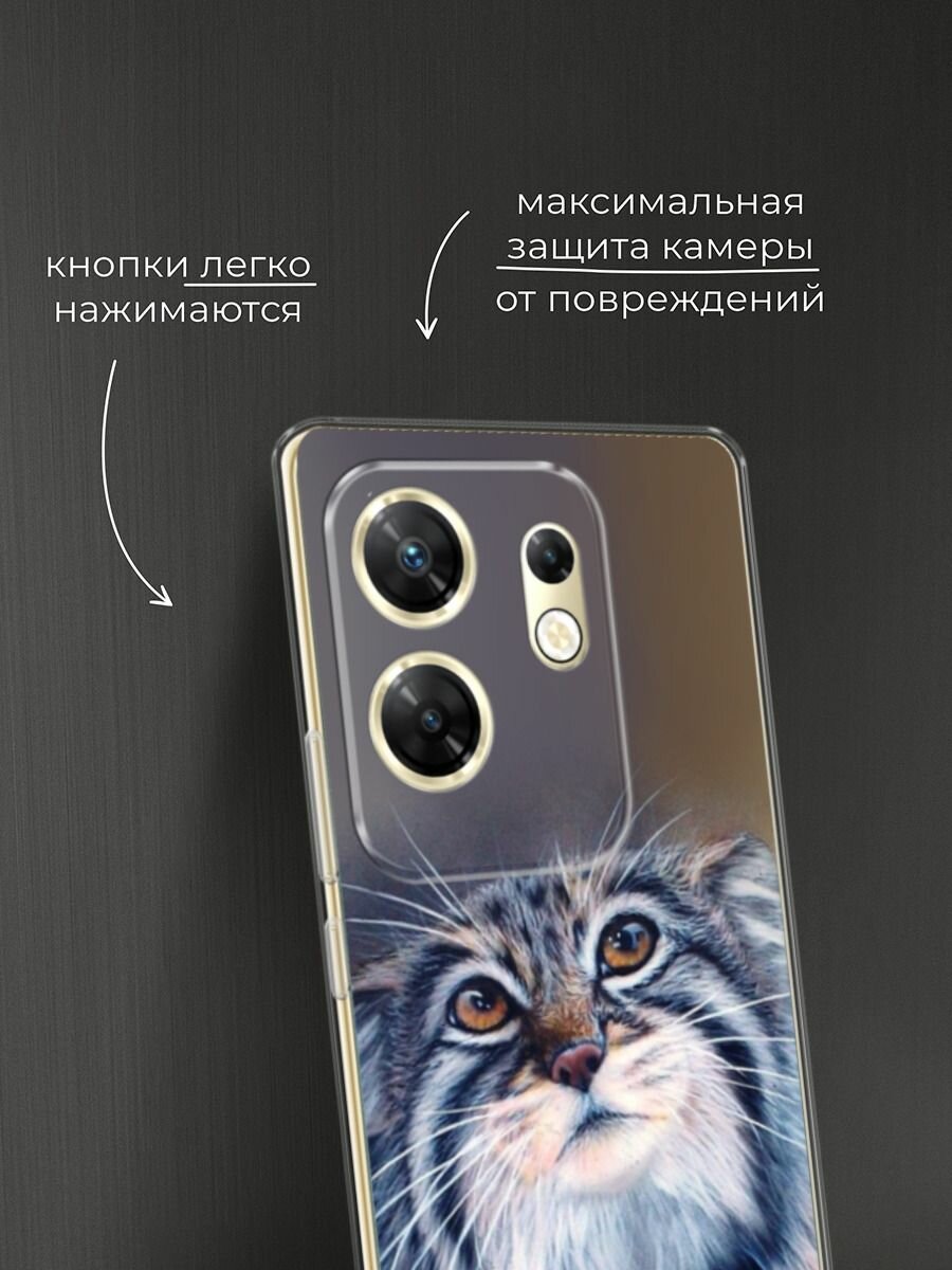 Чехол на Infinix Zero 30 4G / Инфиникс Зеро 30 4G с принтом "Кот манул 2" — фото 1