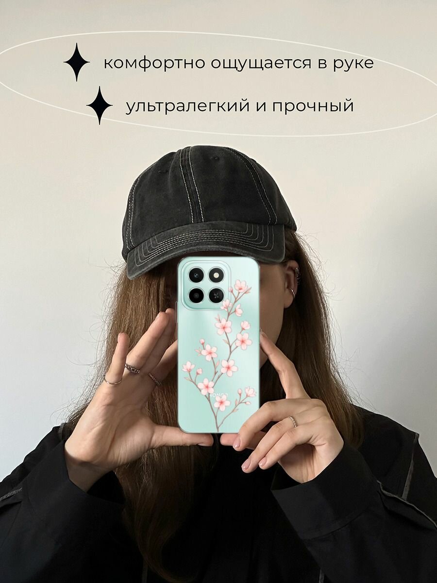 Чехол на Honor X6c / Хонор X6c с принтом "Веточка сакуры 2" — фото 1