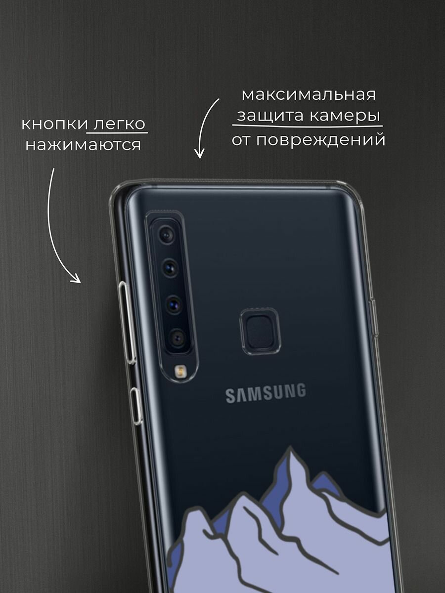 Чехол на Samsung Galaxy A9 2018 / Самсунг Галакси А9 2018 с принтом "Гора", прозрачный — фото 1