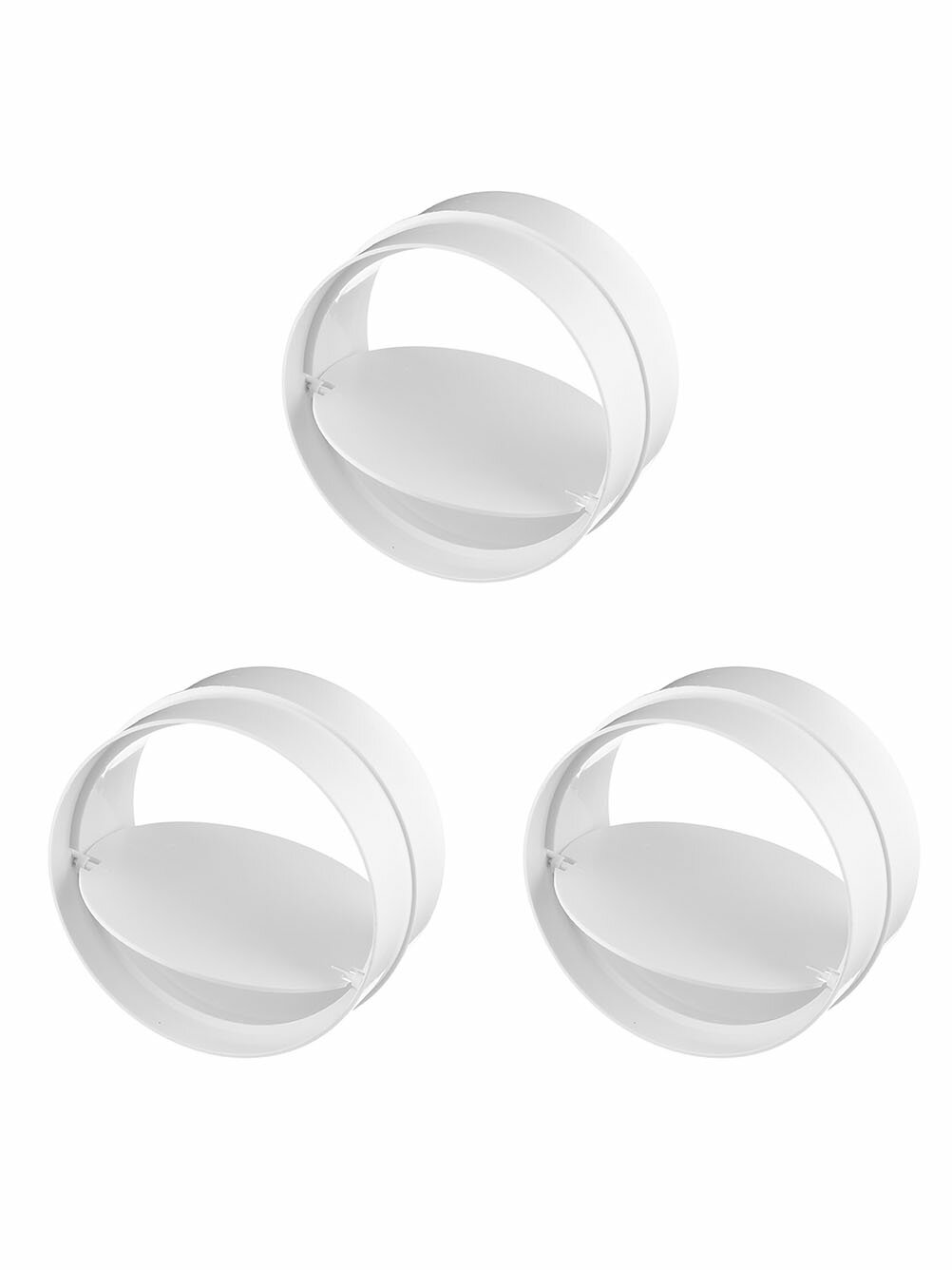 Соединитель для круглых воздуховодов с обратным клапаном пластиковый d125 мм (3 шт.)