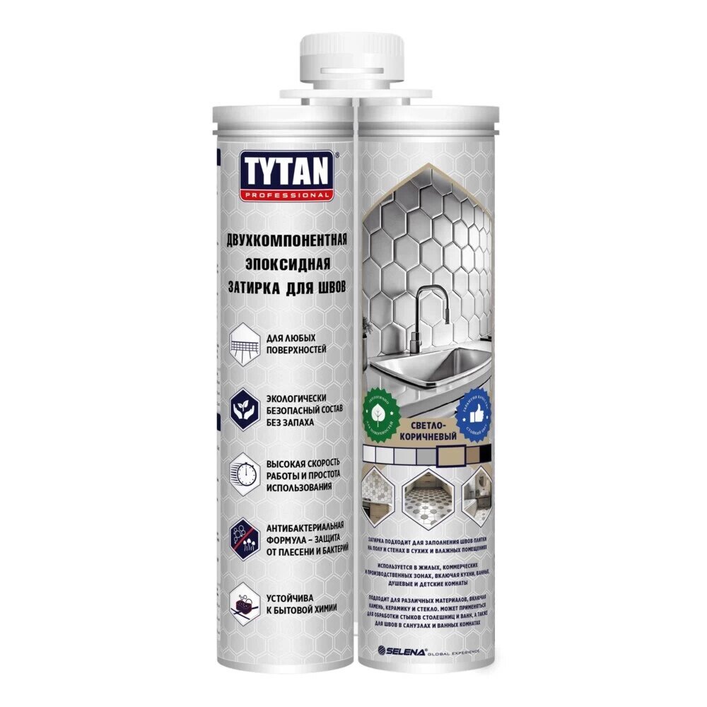 Герметик эпоксидный для швов Tytan Professional двухкомпонентный светло-коричневый 400 мл Tytan 52541