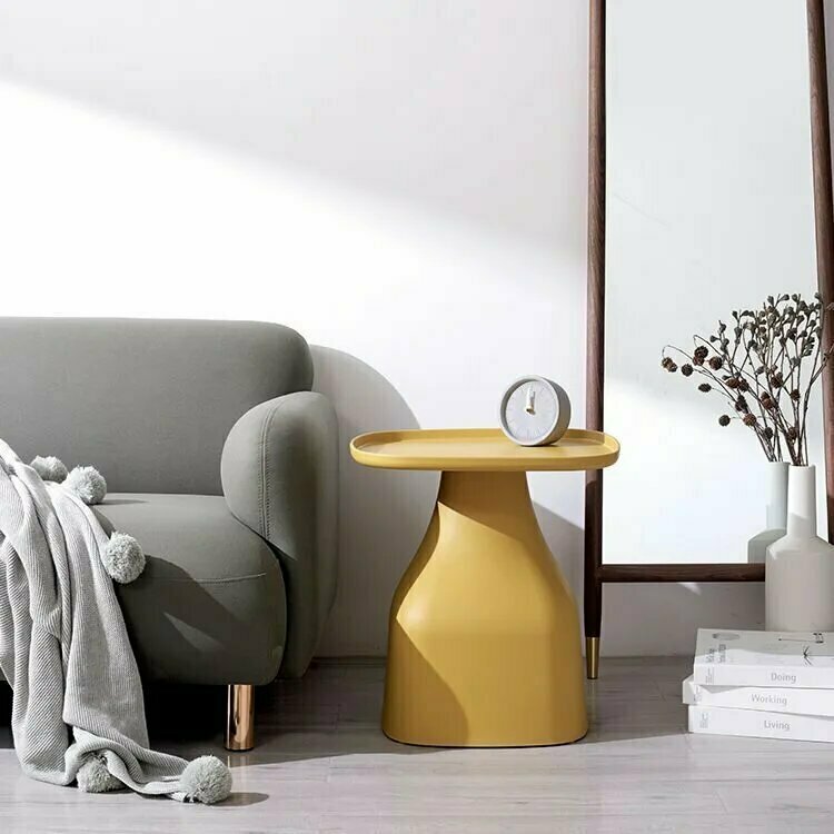 Журнальный стол, Современный минималистичный квадратный журнальный столик из скандинавского пластика， 48х48х50 см