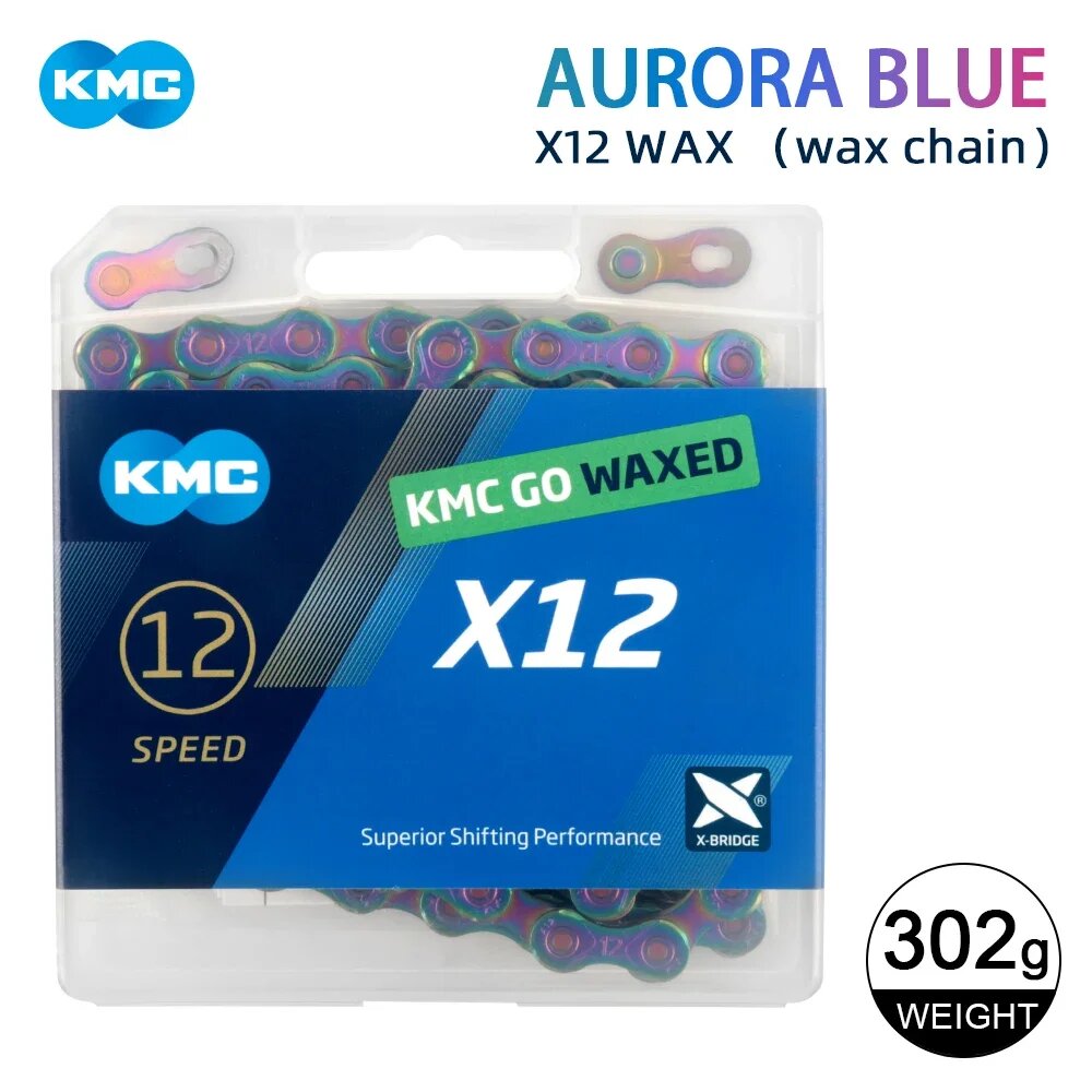 KMC GO Waxed X12 Aurora Велосипедная цепь 12 скоростей синяя