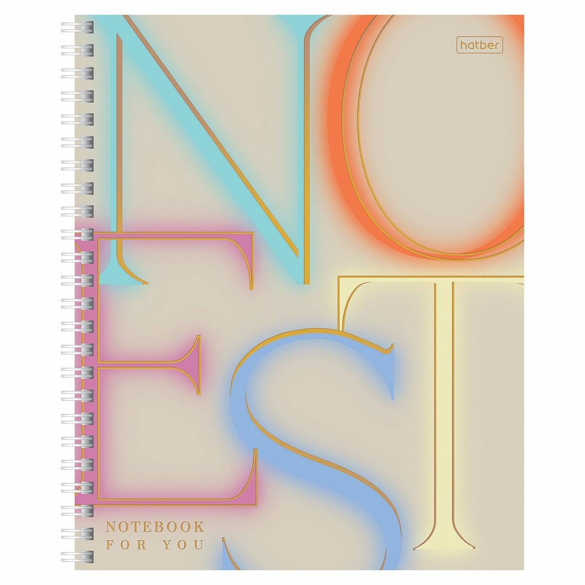 Тетрадь общая 96л, А5 Hatber Notes, клетка, спираль, матовая ламинация, 3D-фольга, 1шт.