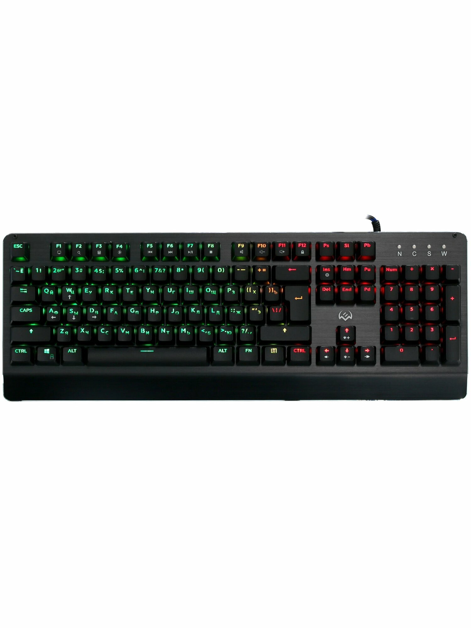 Клавиатура Sven KB-G9700 SV-015831 игровая механическая (104 кл.+12Fn, RED switch, RGB, мет. корпус)