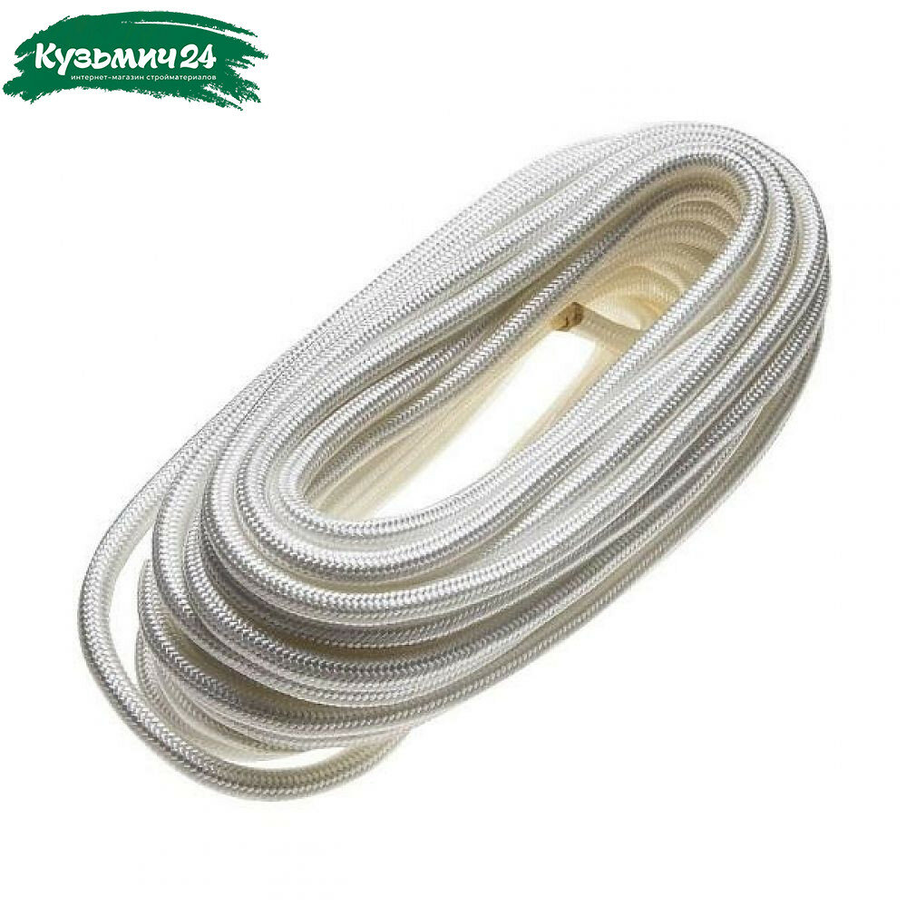 Фал капроновый, диаметр 16 мм, цвет белый, на отрез от 1 метра