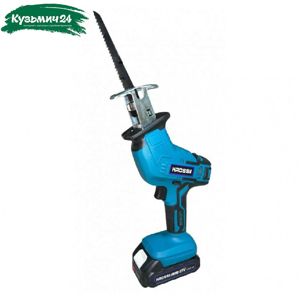 Пила аккумуляторная сабельная Kross KLi 21TX, 21В, 2 акк. х 2,0Ah+з. у, 1 шт.