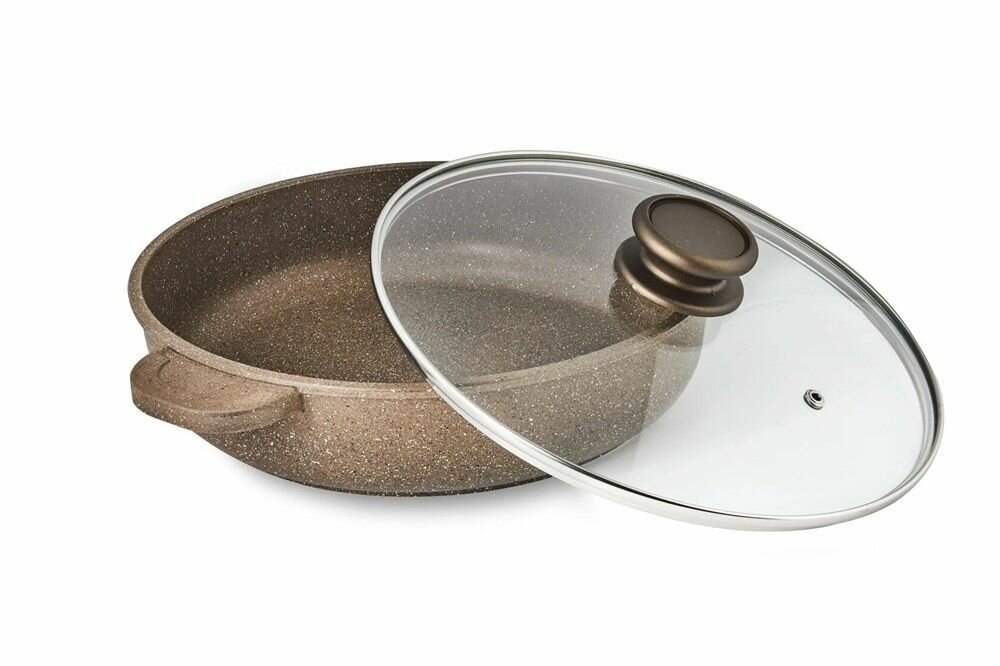 Жаровня Алтай 32 см. с крышкой (покрытие Марморное). Гардарика