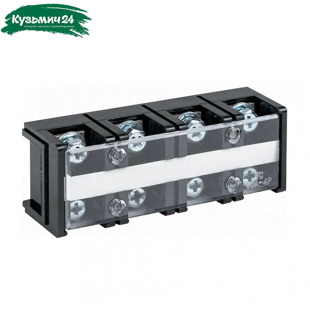 Колодка клеммная EKF TC-604 до 16 кв. мм, 4 пары, 60 А, термопласт, черная