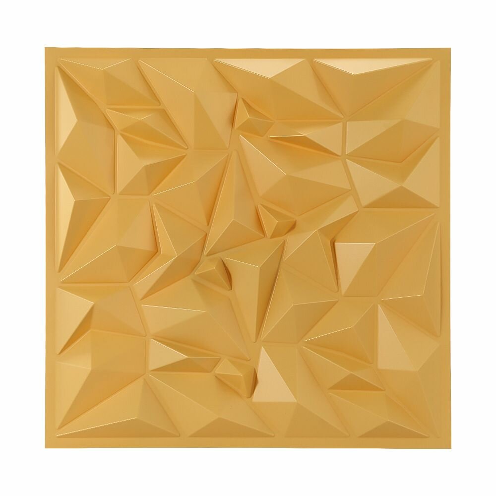 Kunyang-Акустическая звукоусилительная панель, 50x50x2,5 см-12 золотых-3D пластиковая из ПВХ, диффузия акустической обработки в студии звукозаписи, потолок в стиле ар-деко