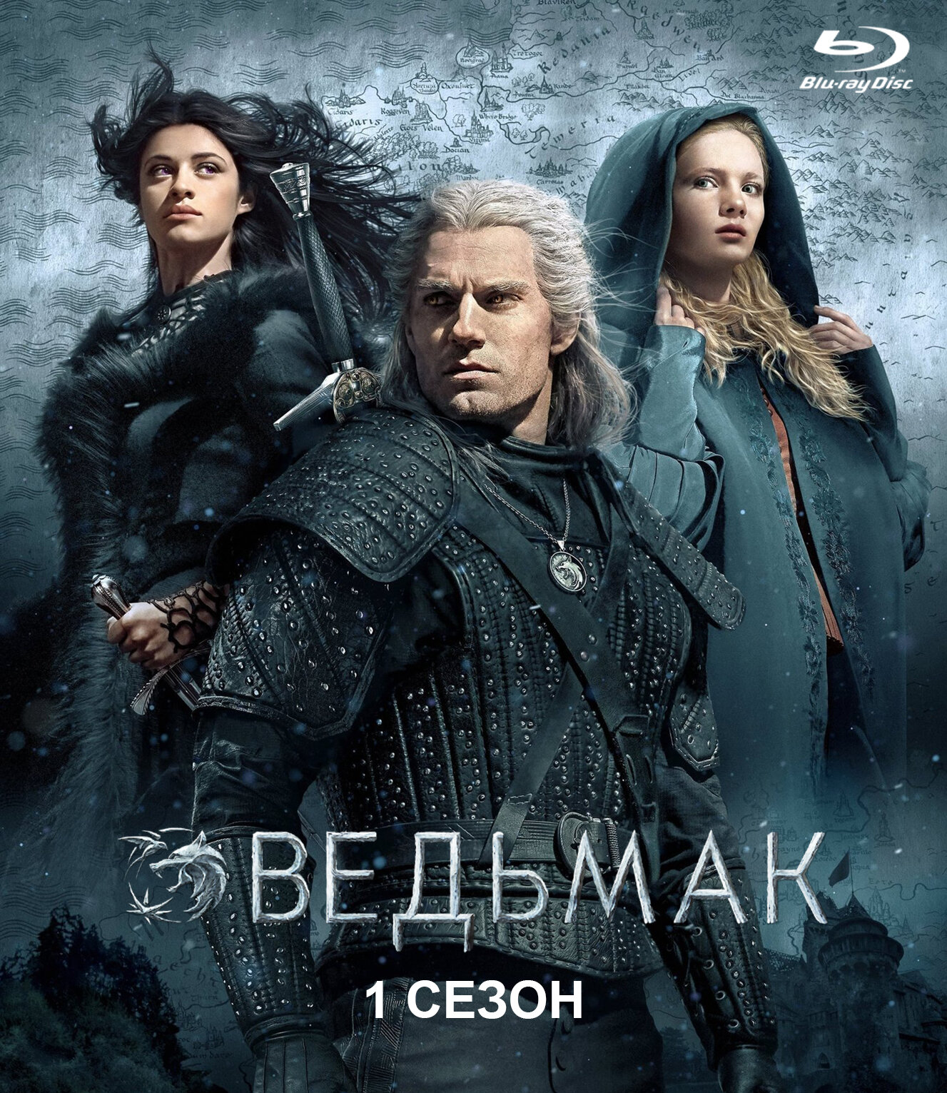 Ведьмак. 1 сезон. Blu-ray. Сериал (США, 2019, 8 серий) перевод дублированный+анг. дор
