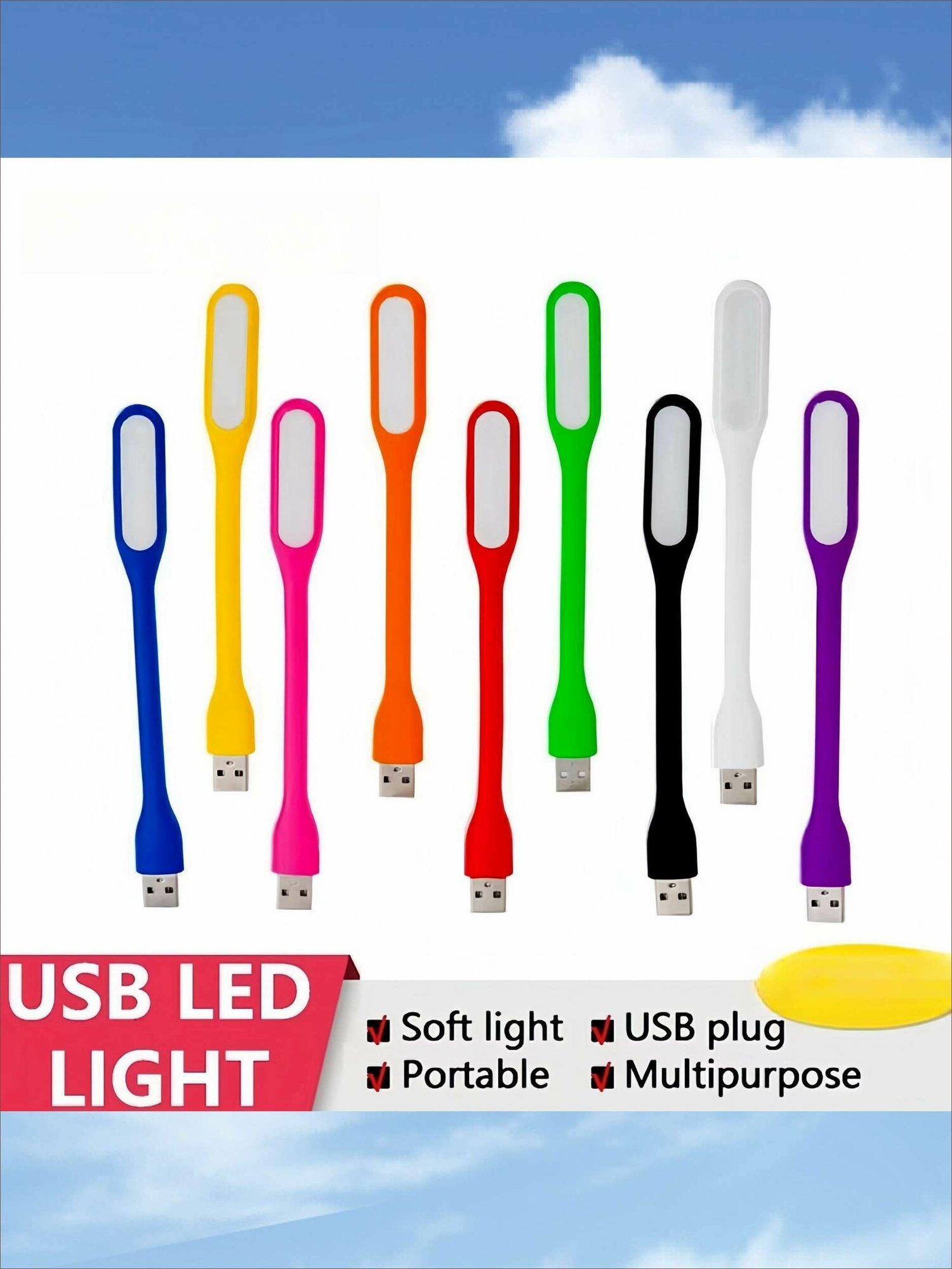 Ультраяркая светодиодная лампа для чтения Mini USB портативная, гибкая конструкция на шее ноутбуков и блоков питания, идеально подходящая кемпинга ночного использования