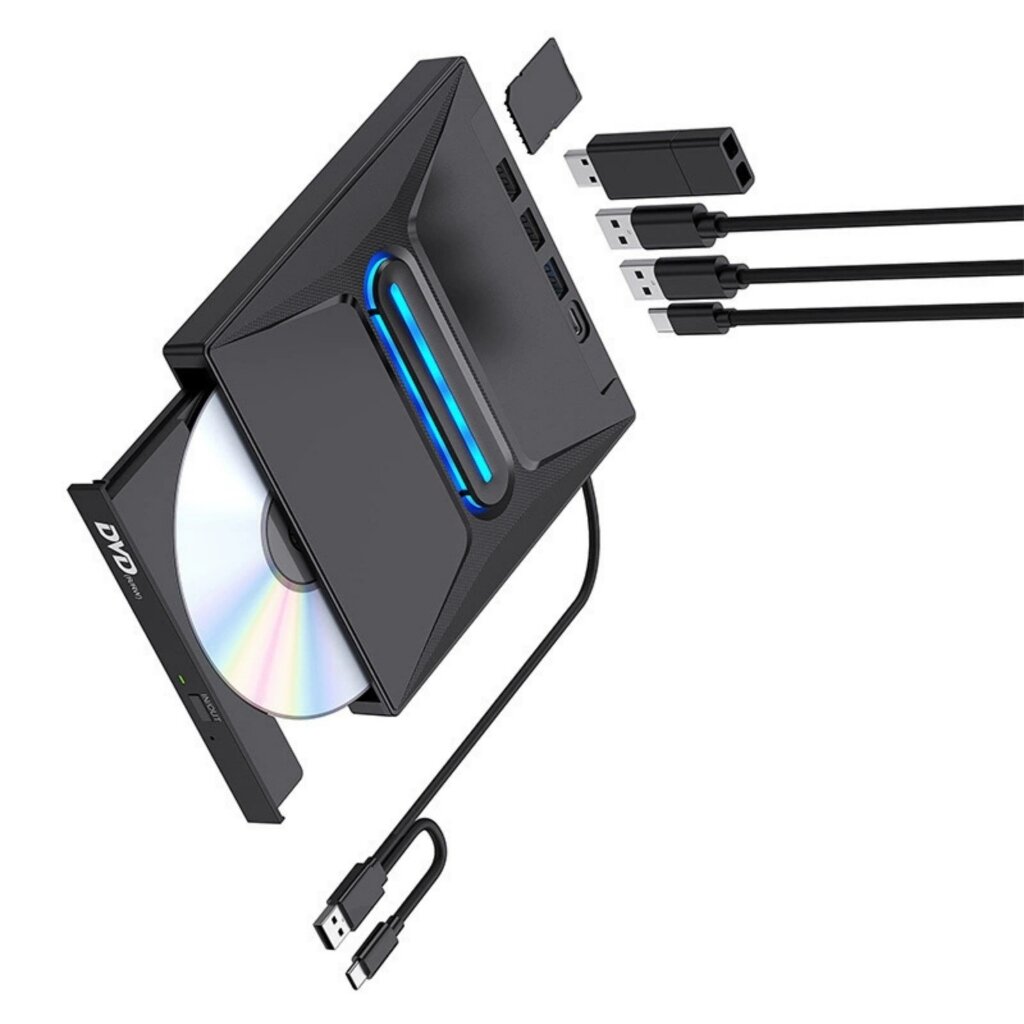 Многофункциональный внешний дисковод для записи дисков 7 в 1 USB3.0 TypeC