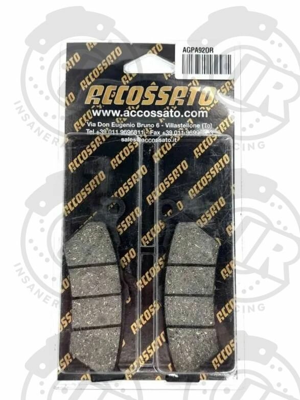 AGPA92OR Тормозные колодки Accossato с органическим сосавом для мотоциклов BMW F 800 GS; F 850 GS; R 1250 GS; R1200GS (FDB2006)