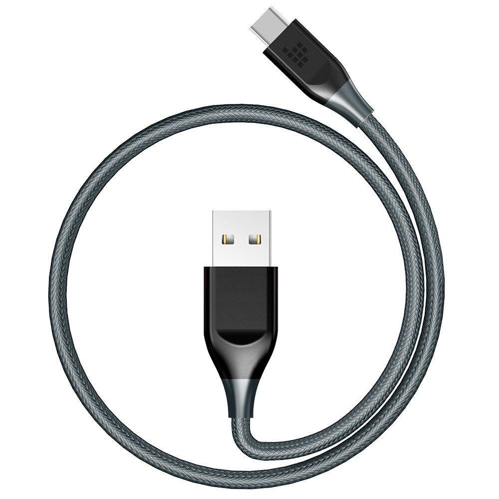 Кабель Tronsmart USB C / USB A (серый, тканевая оплетка), ATC6