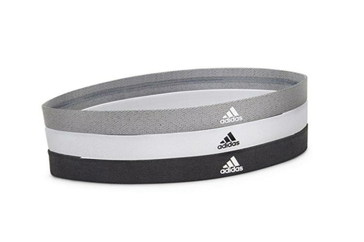 Повязки на голову унисекс Adidas черные, белые, серые, 3 Pack, цвет: multicolor