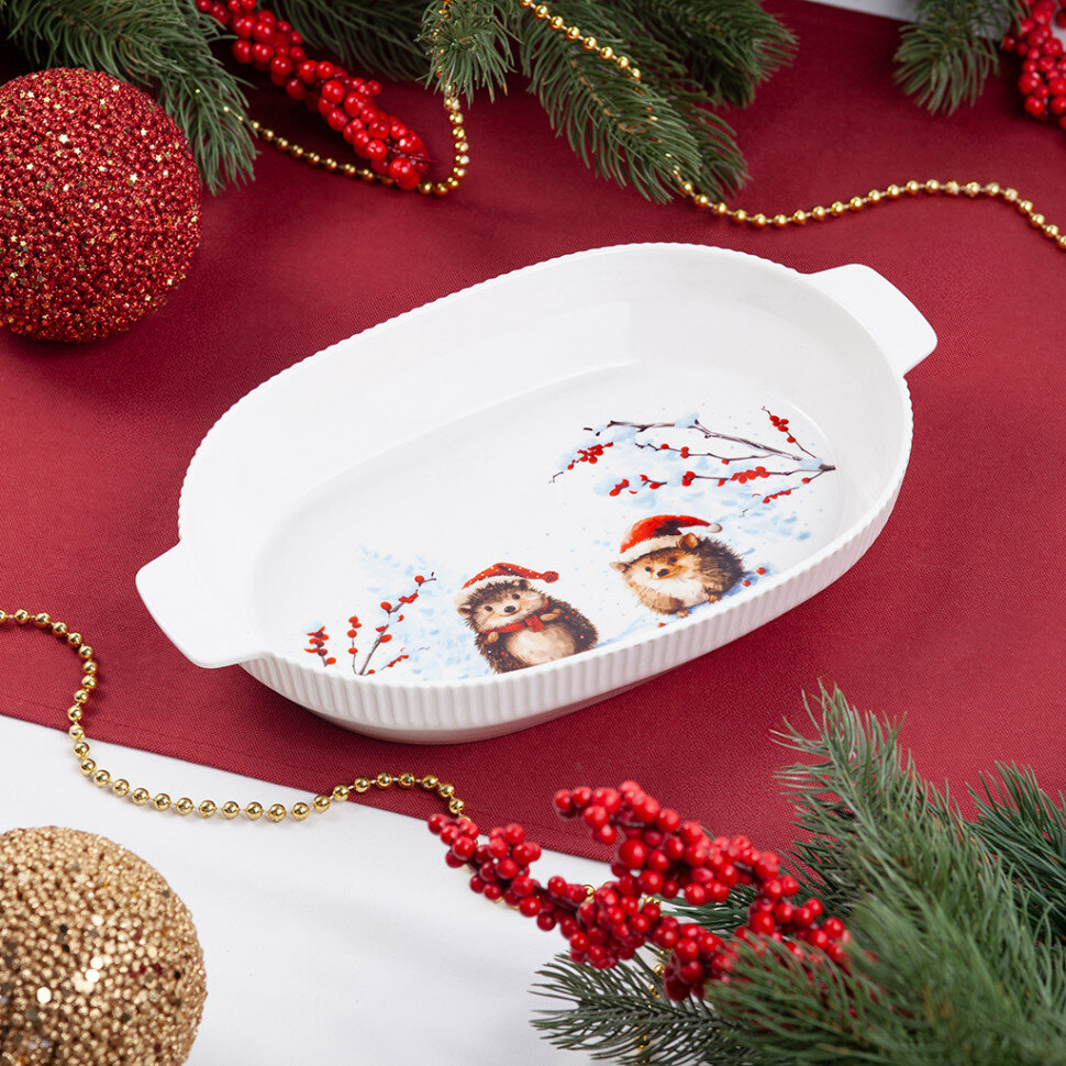 16095 FISSMAN Форма для запекания HEDGEHOG 30х5см (фарфор)