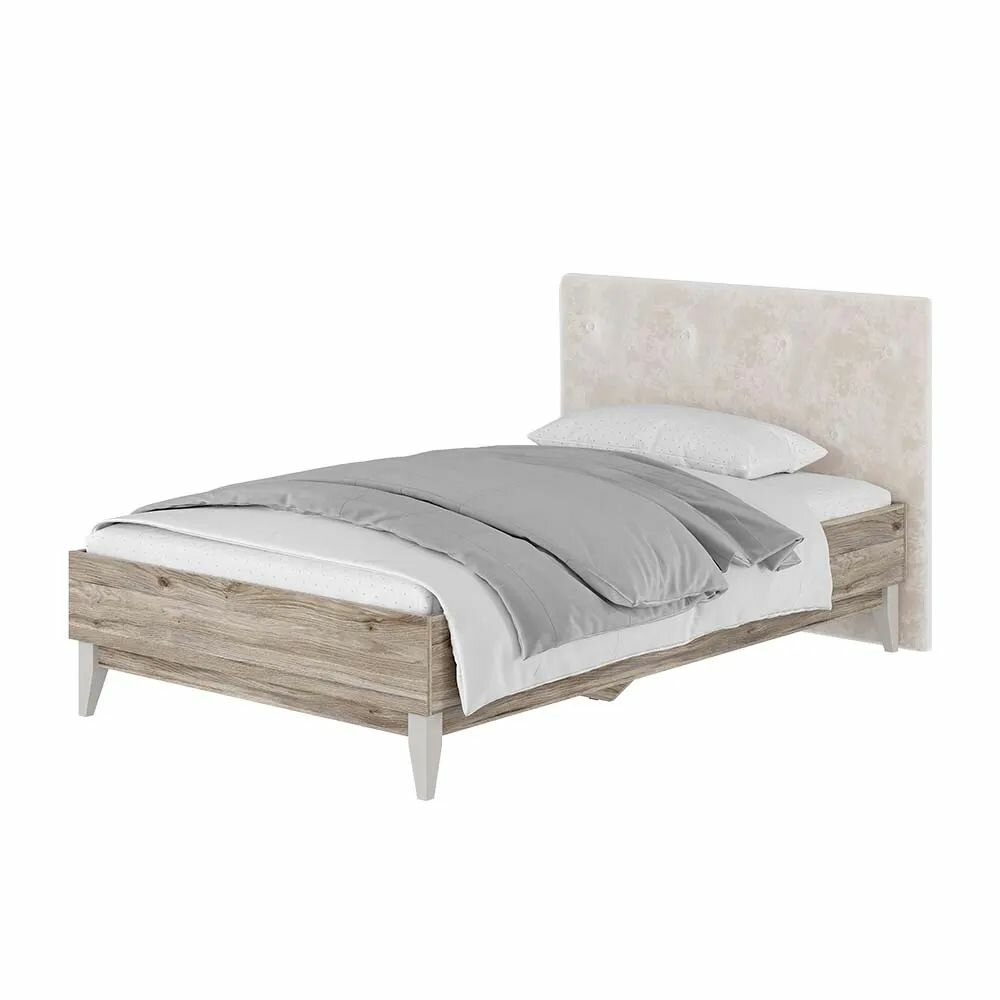 Кровать 1,2 м "Скандика" КР-09 дуб смоки + изголовье (БТС)