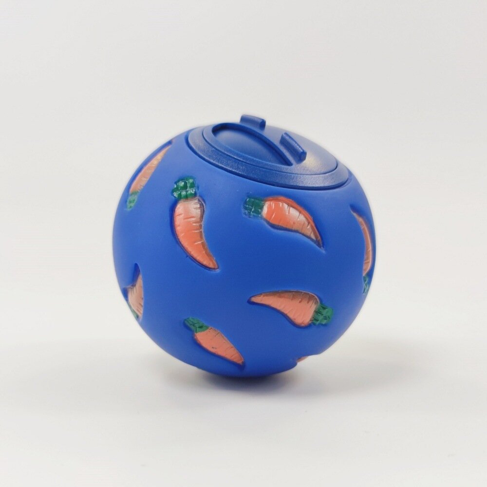 Кросс-Бордер Игрушка для Домашних Животных Снеки Шар СМаленьких Животных Утечка Шар Игрушка Морская Свинка Кролик Медленная Утечка Шар Игрушка Шар (Синий, Диаметр 7.5см), Пакет в 100 Шт, Вес 51 Грамм, Материал ПВХ