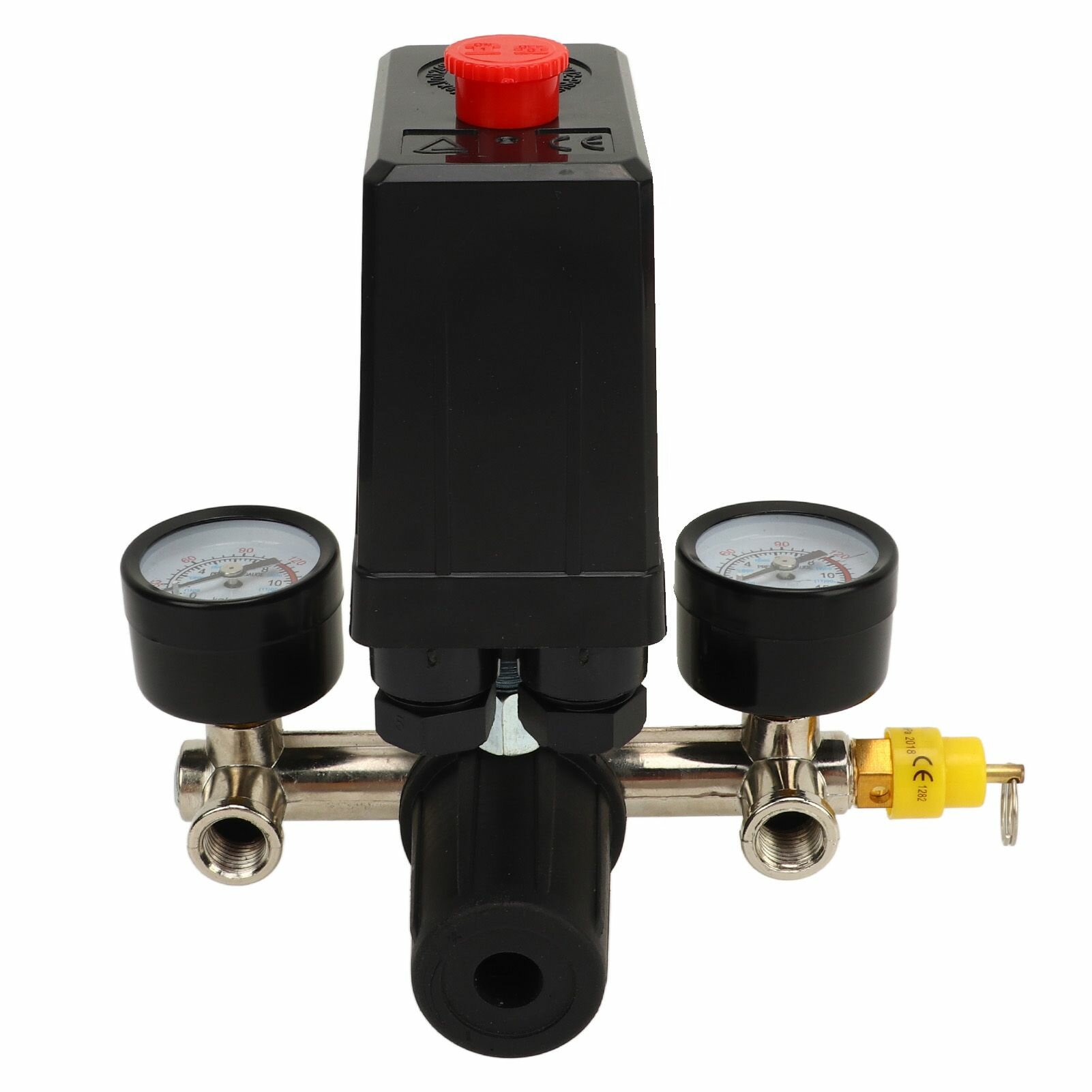 Переключатель давления воздушного компрессора 0-180PSI EU Style 3 в 1 клапан управления давлением с манометром и быстрым соединителем
