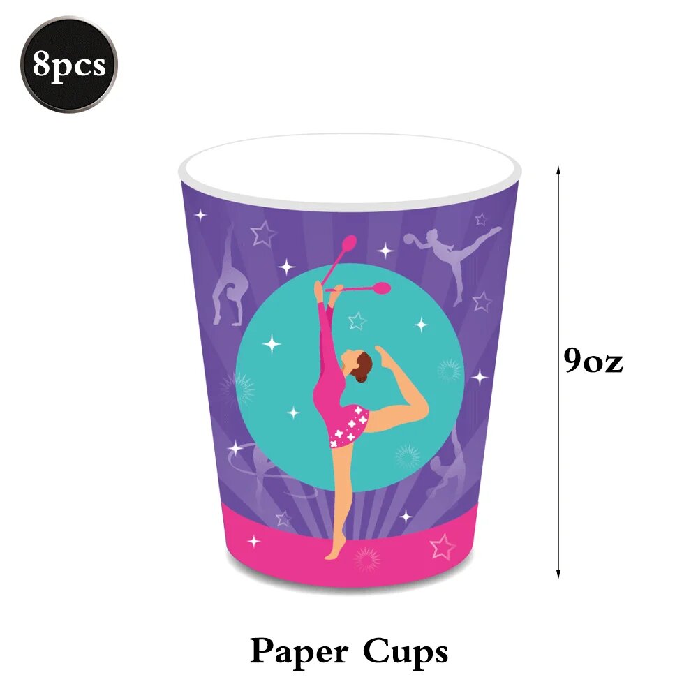 Гимнастика, столовая посуда, скатерть на день рождения, баннер, топпер для торта, танцующая Эльфийская девушка, художественное гимнастическое украшение на день рождения