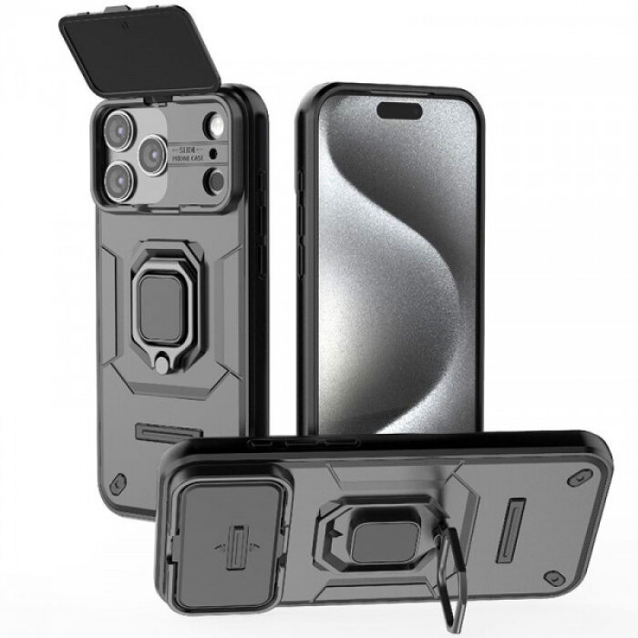 Transformer Ring Holder Противоударный чехол с кольцом и шторкой камеры для iPhone 17 Pro Max