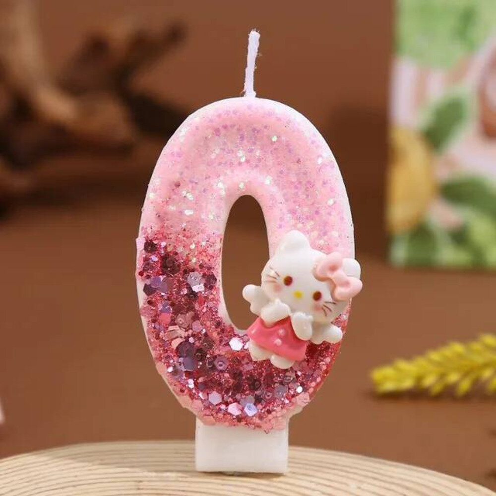 Цифровые свечи Sanrio Hello Kitty 0-9, украшение для торта в стиле аниме, аксессуары для украшения кексов и торта, подарок.