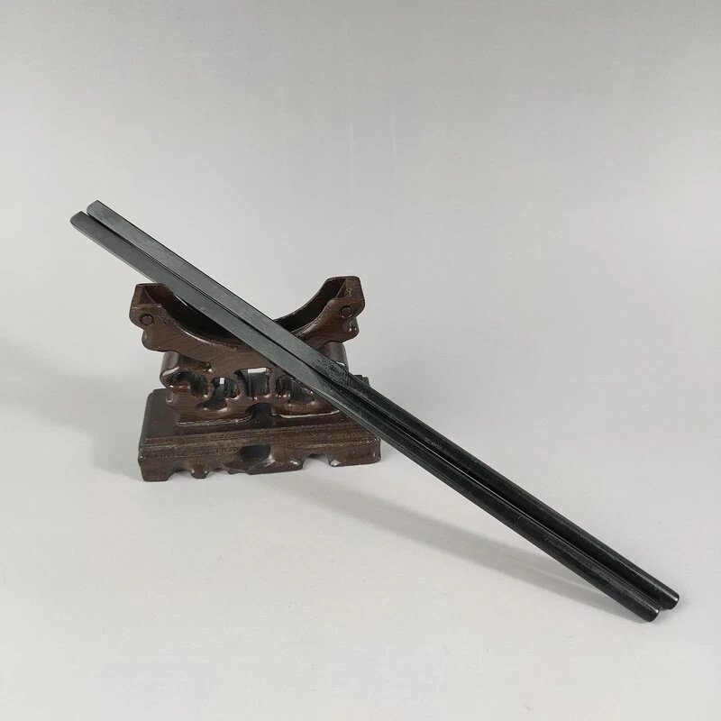 Палочки для еды из натурального черного нефрита, изысканное традиционное ремесло, пара