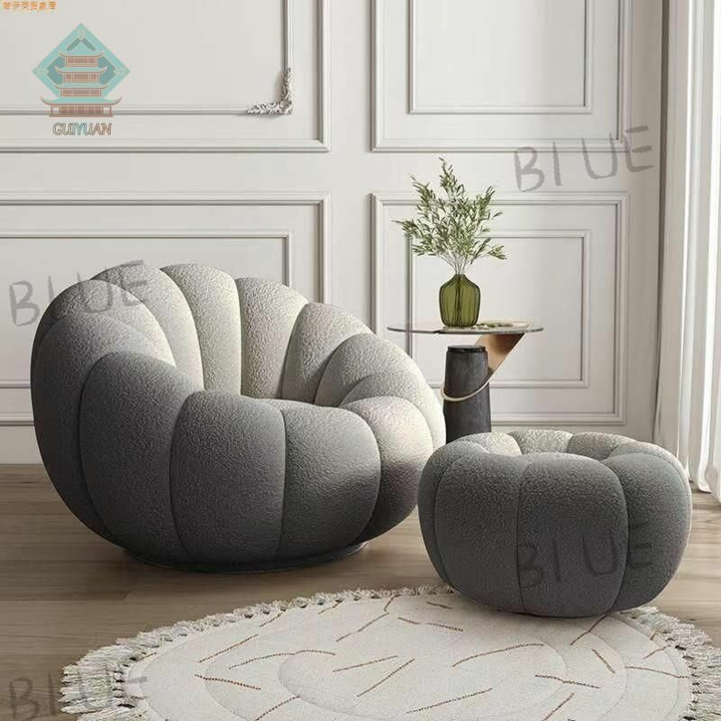 Кресло мягкое для отдыха дома, в гостиную, детское, искусственный эко мех, овчина, барашек кресло