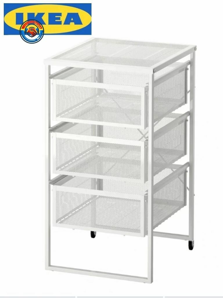 Тумба с выдвижными прозрачными ящиками на колесах, компактная мобильная тумба 30x34x56 см для хранения в доме, офисе и ванной комнате